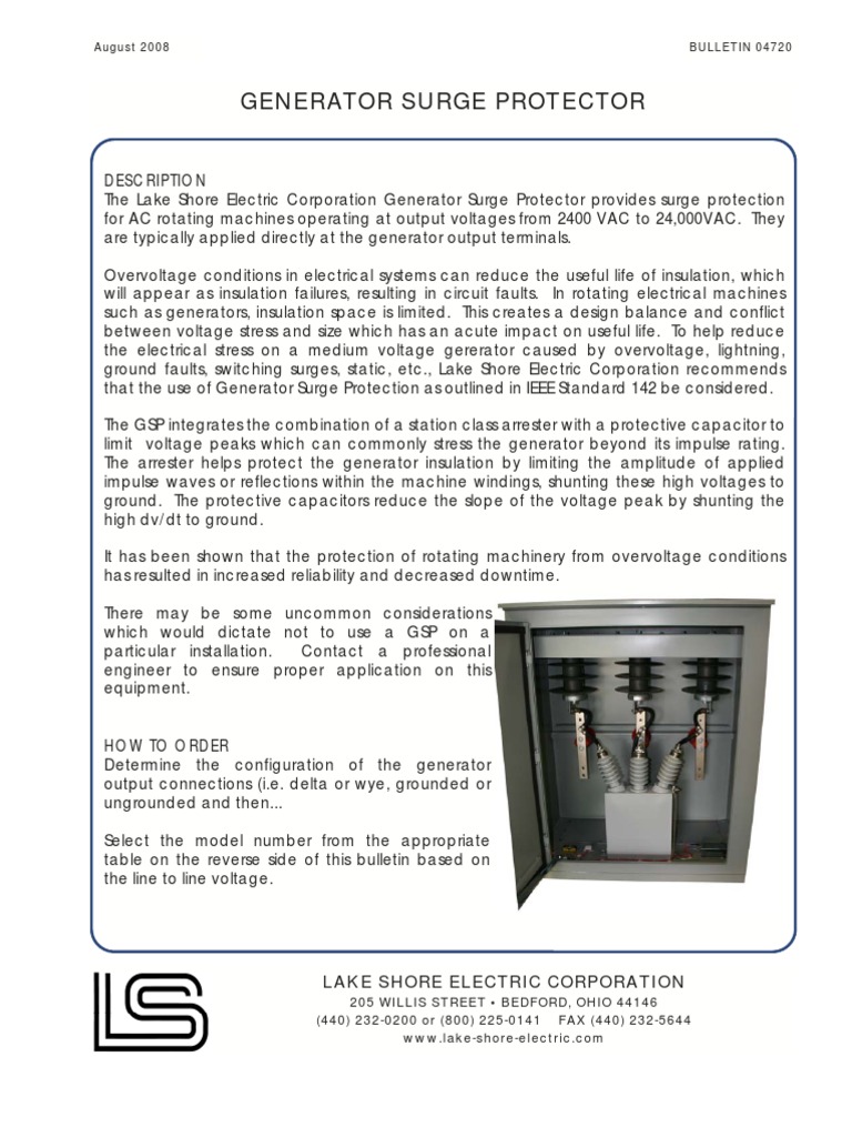Generator Surge Protector | PDF | Electric Generator | Insulator ...