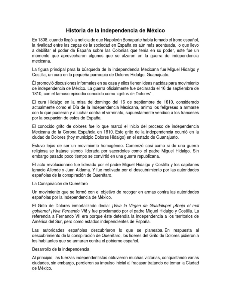 Historia de la independencia de México | México | America latina