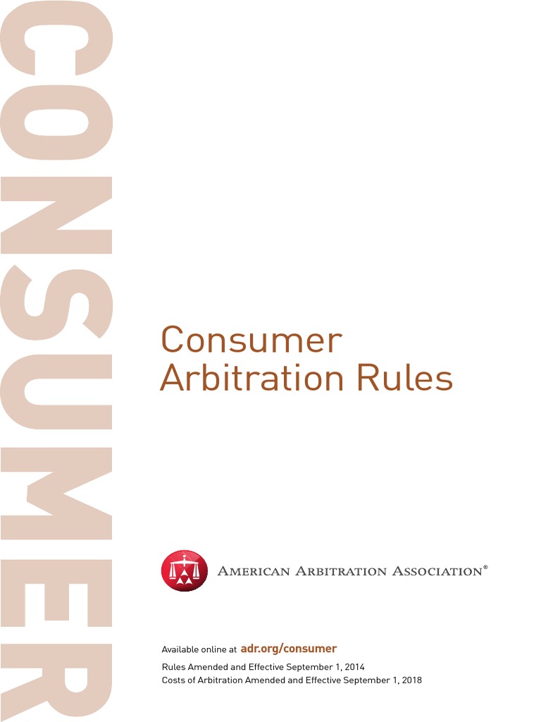 Consumer Rules Web 0 | PDF | Arbitration | Arbitral Tribunal