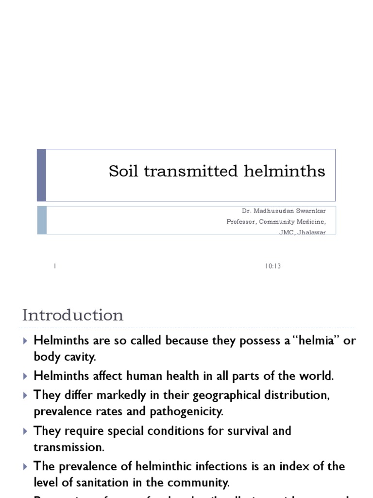 Soil-Transmitted Helminths Overview | PDF | Health Sciences | Clinical ...