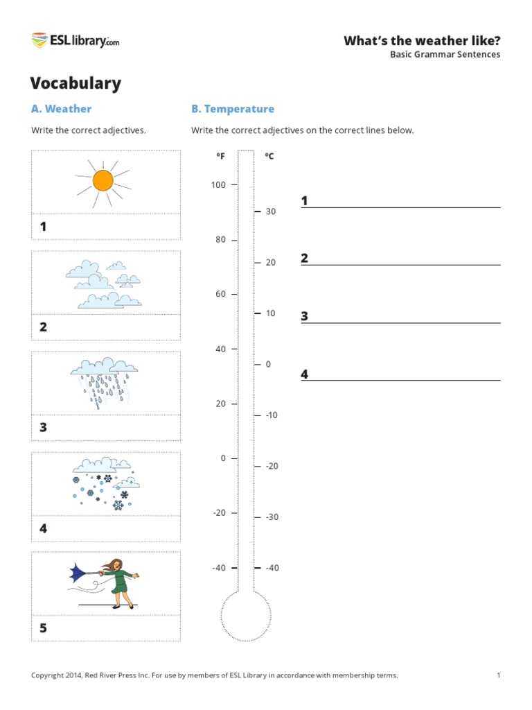 Whats The Weather Like Teacher Materials | PDF | Vocabulary | English ...