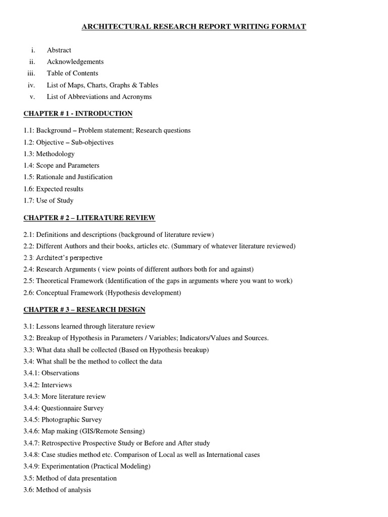 Architectural Research Report Writing Format | PDF | Data Analysis | Data