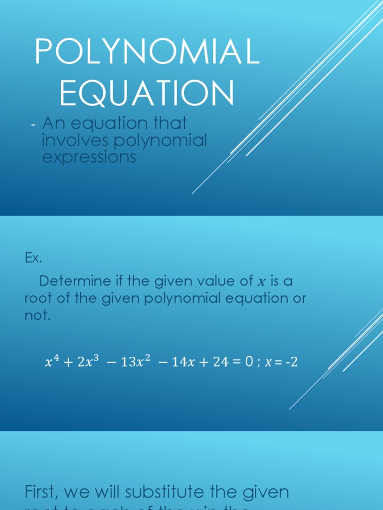 An Equation That Involves Polynomial Expressions | PDF