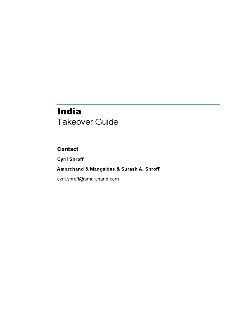 A Comprehensive Guide to Mandatory Tender Offers under Indian Takeover ...