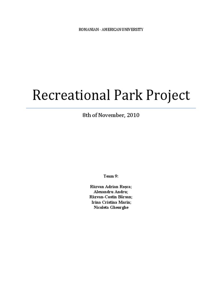 Recreational Park Project | PDF | Parks | Natural Environment