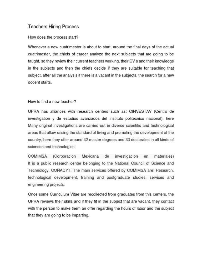 UPRA Teacher Hiring Process Explained | PDF | Learning | Behavior ...
