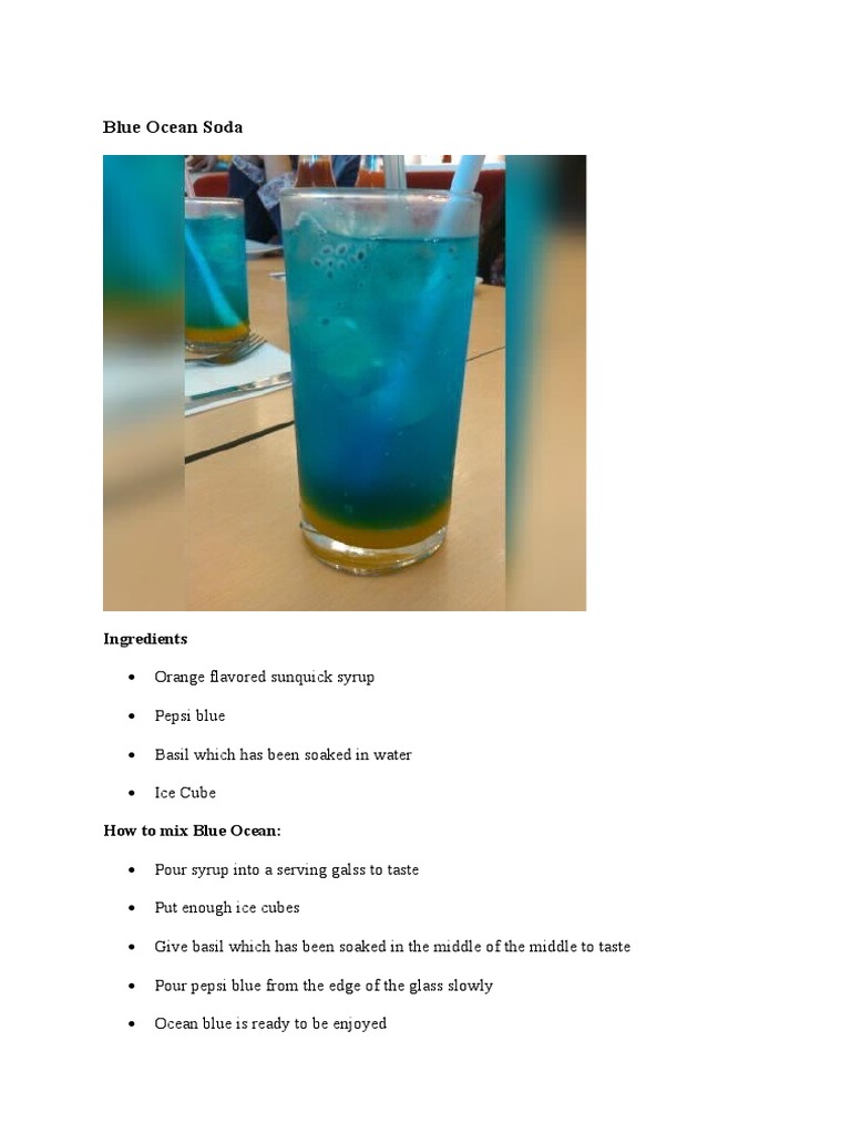 Blue Ocean Soda: Ingredients | PDF
