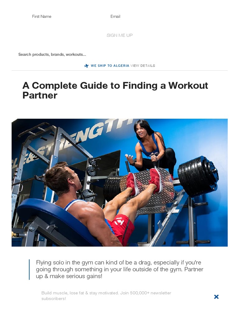 A Complete Guide To Finding A Workout Partner | PDF | Weight Training ...
