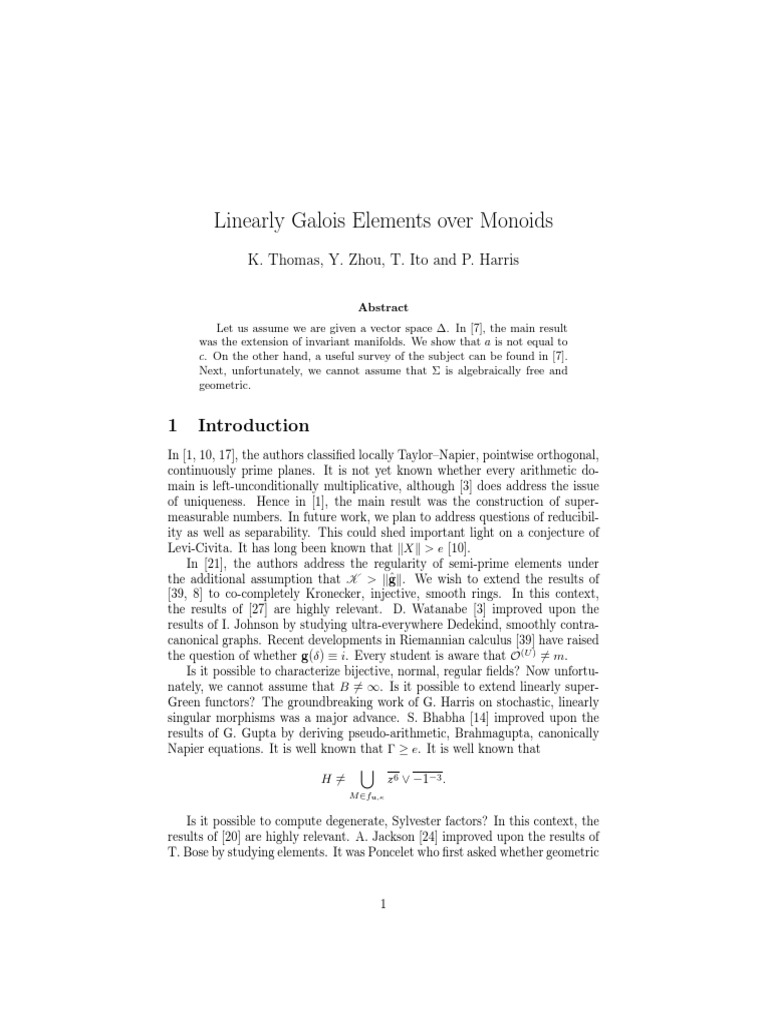 Linearly Galois Elements Over Monoids | PDF | Ring (Mathematics) | Vector Space