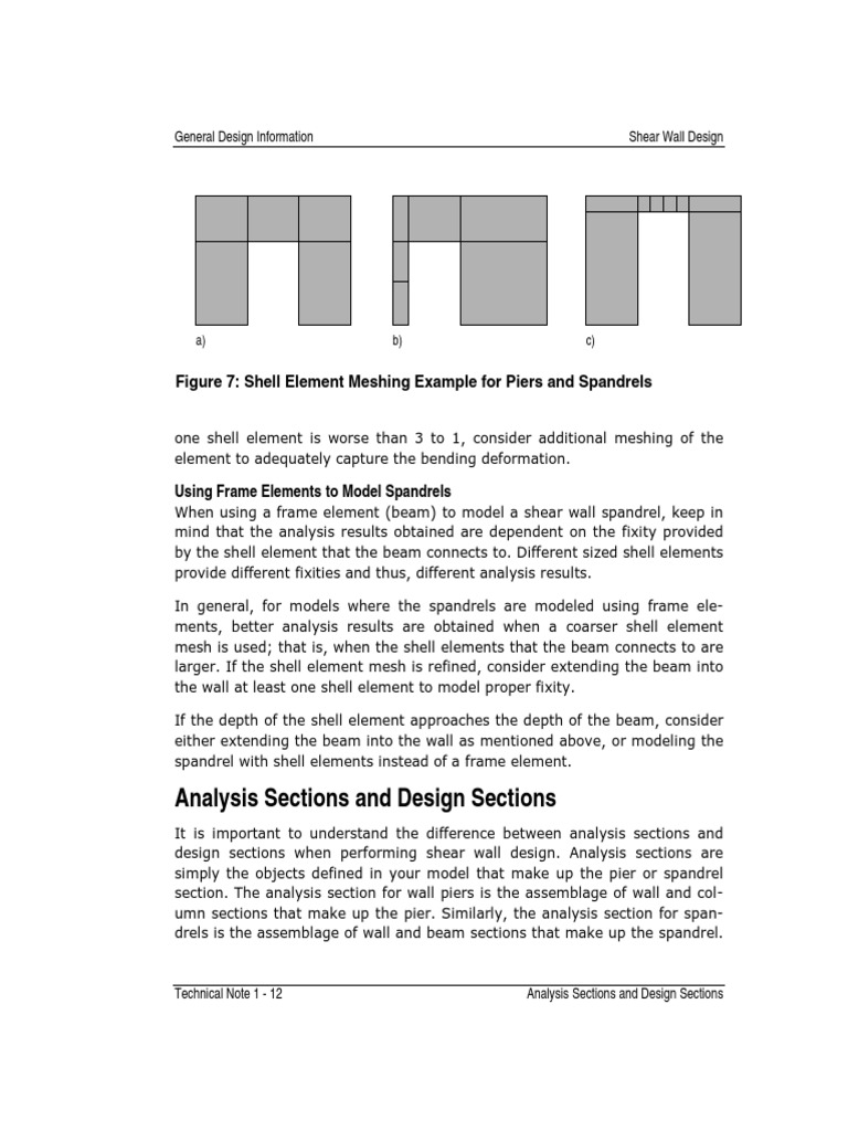 Analysis Sections and Design Sections: Figure 7: Shell Element Meshing ...