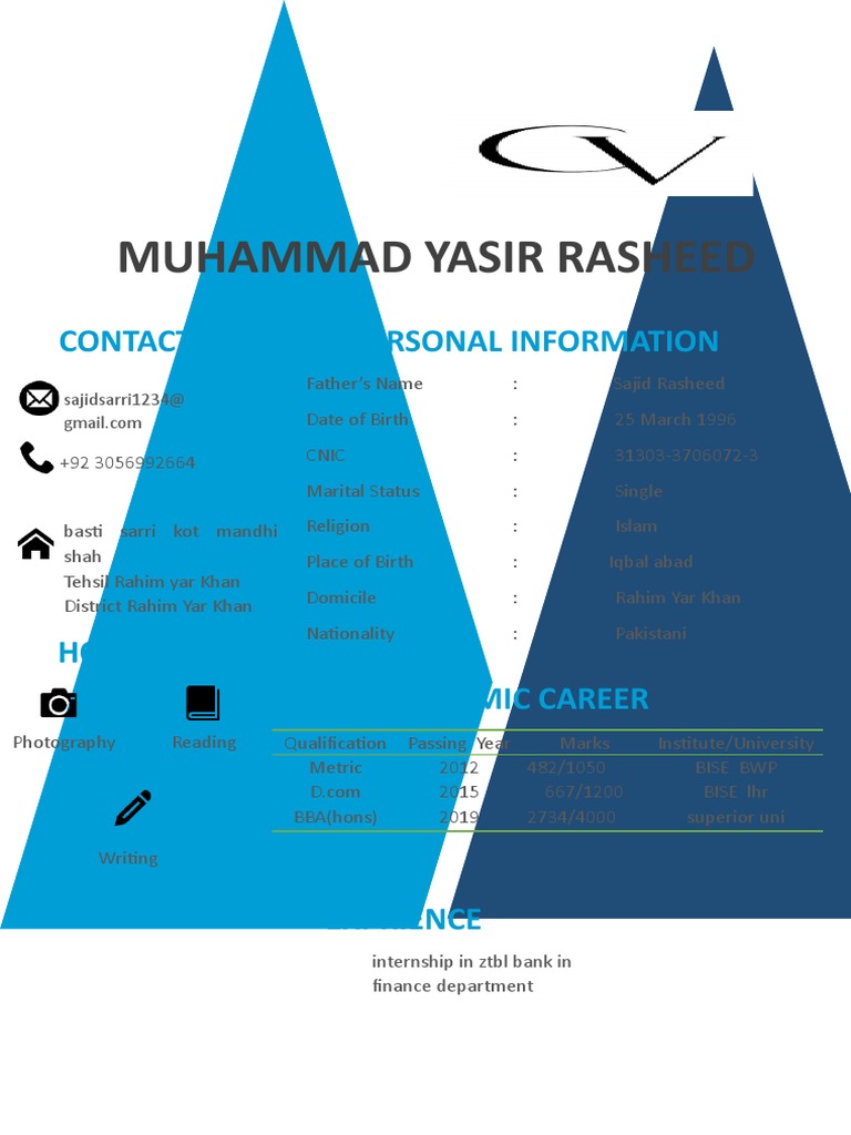 Muhammad Yasir Rasheed: Contact Personal Information | PDF