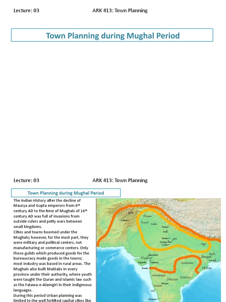 Town Planning During Mughal Period | PDF | Mughal Empire