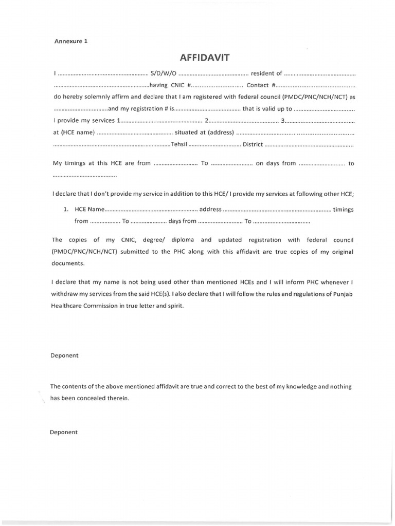 English Affidavit PHC | PDF