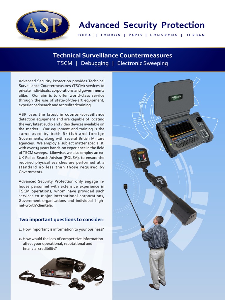ASP Brochure Technical Surveillance Countermeasures TSCM English 2015 ...