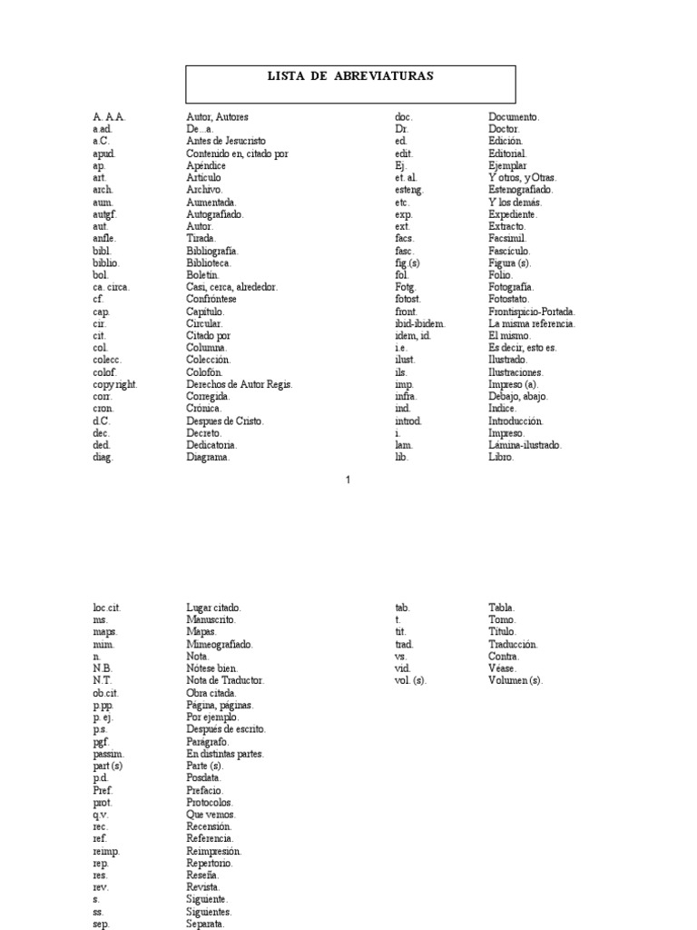 Abreviaturas Mas Usadas PDF | PDF | Publicación | Comunicación escrita