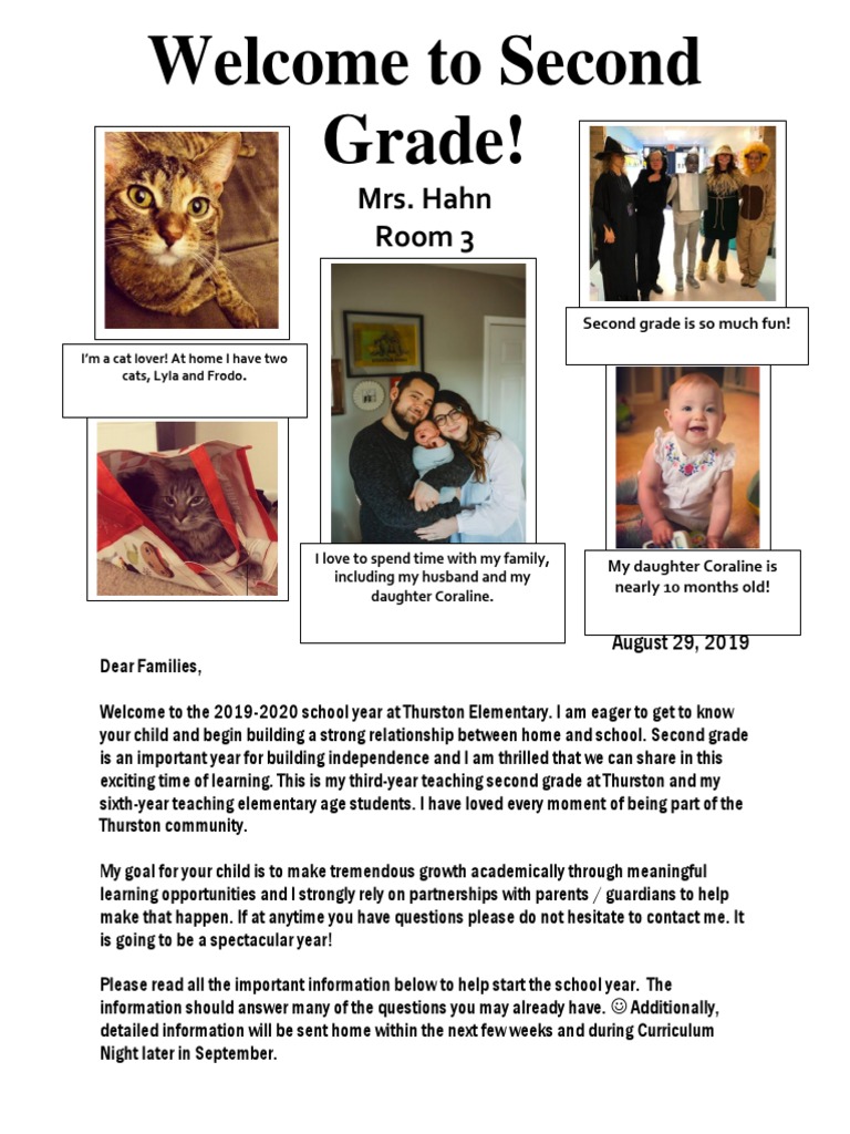 Welcome To Second Grade!: Mrs. Hahn Room 3 | PDF | Classroom
