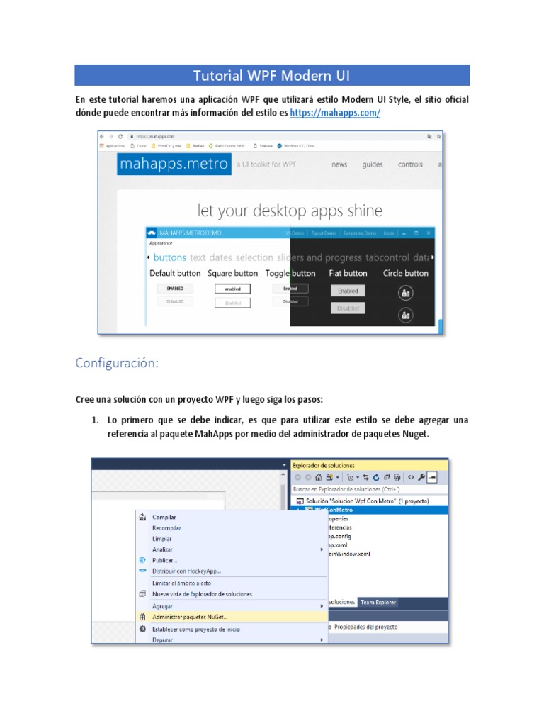 Tutorial WPF Modern UI | Descargar gratis PDF | Informática | Software