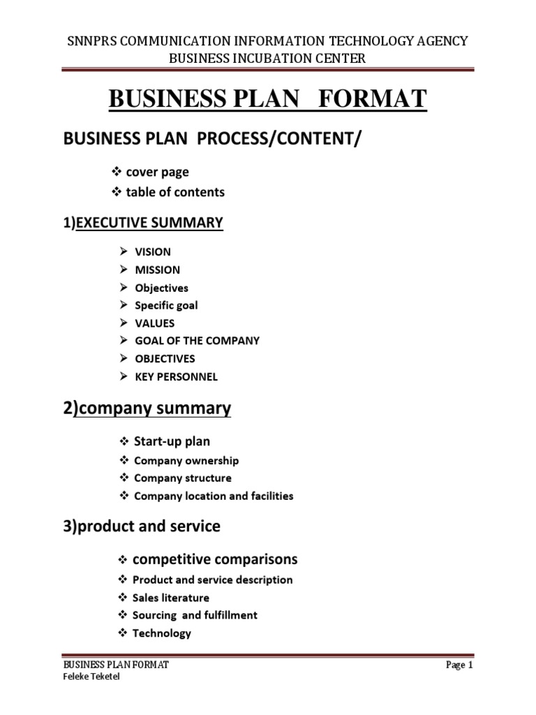 Business Plan Processformat | PDF | Business