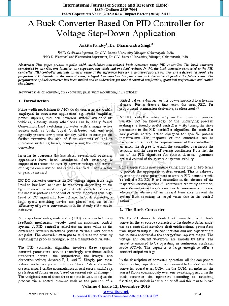 A Buck Converter Based On PID Controller For Voltage Step - Down Application.... Trae Un ...