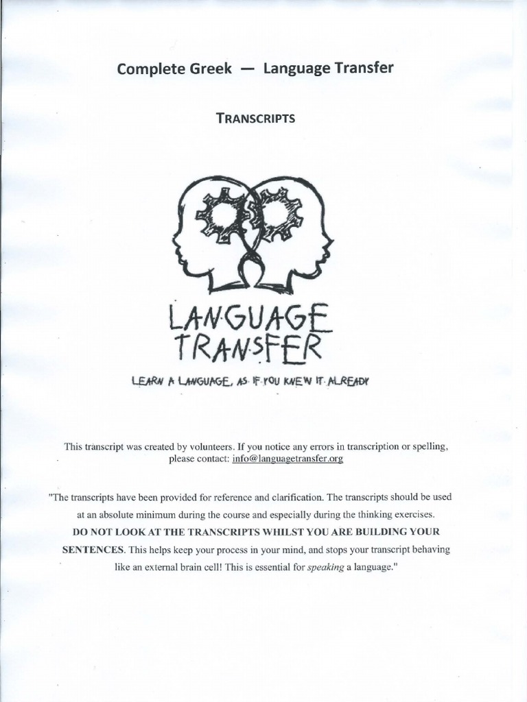 Language Transfer Transcript (Complete) PDF | PDF | Arabic | Latin
