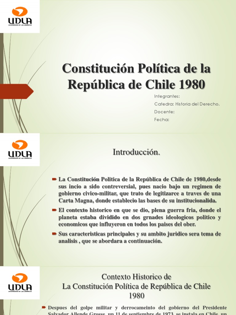 Constitución Política de La República de Chile 1980 | PDF | Augusto ...