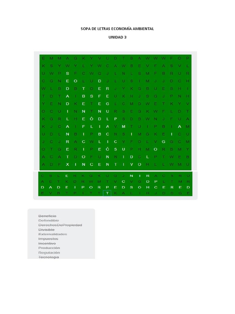 Sopa de Letras: Contaminación Ambiental | PDF