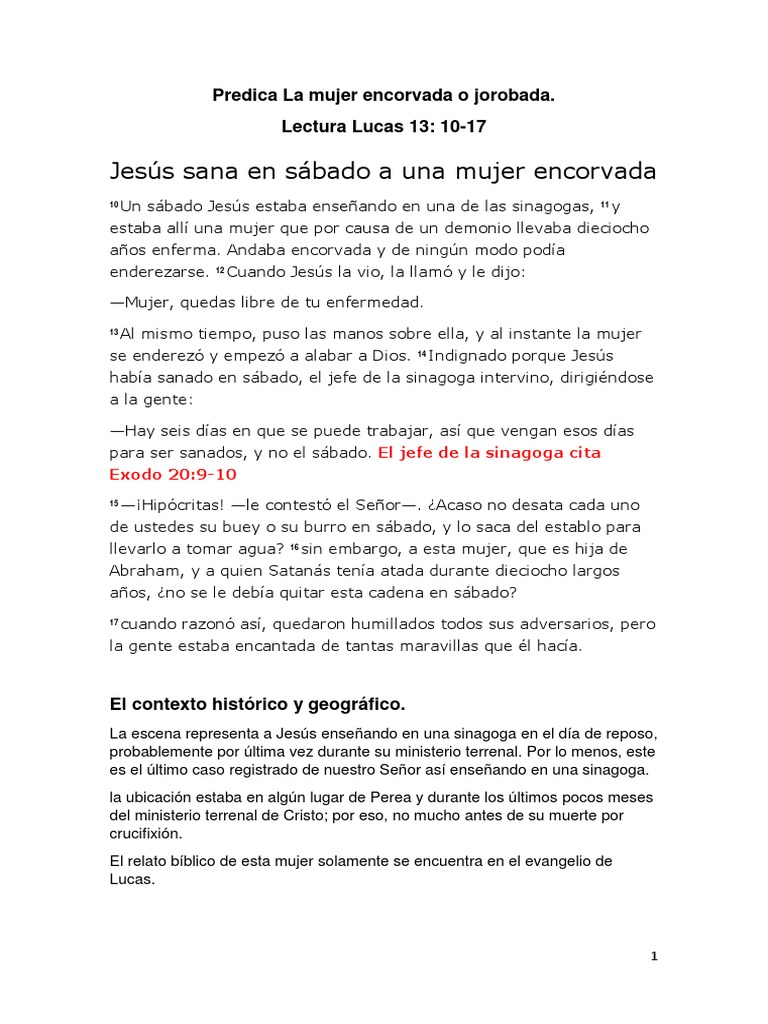 Predica La Mujer Encorvada | PDF | Jesús | Cristo (título)