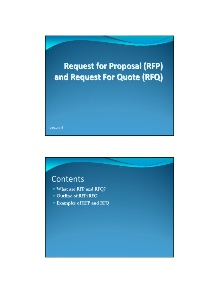 RFP and RFQ Guide: Key Differences and Best Practices | PDF | Request ...