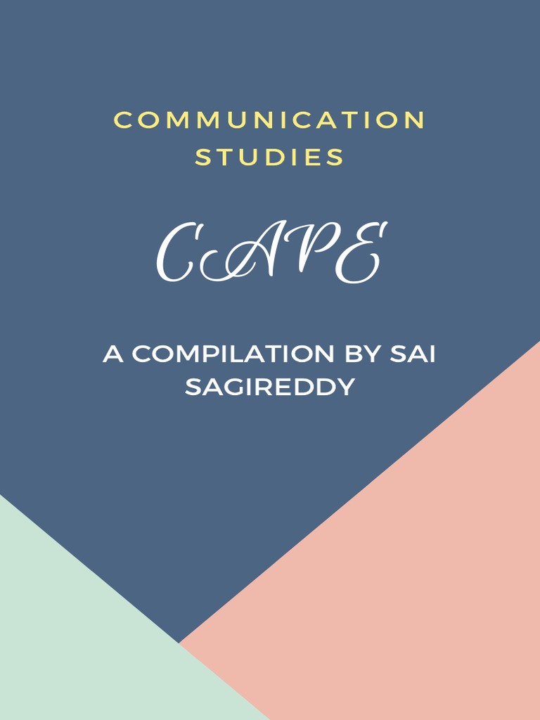 CAPE Communication Studies by Sai Sagireddy | PDF | Dialect | English ...