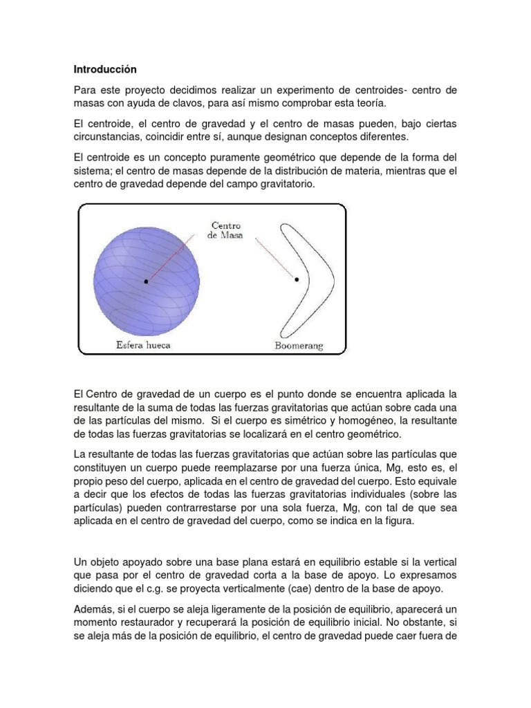 Proyecto Final Estatica Fuerzas en 2d | PDF | Centro de masa | Masa
