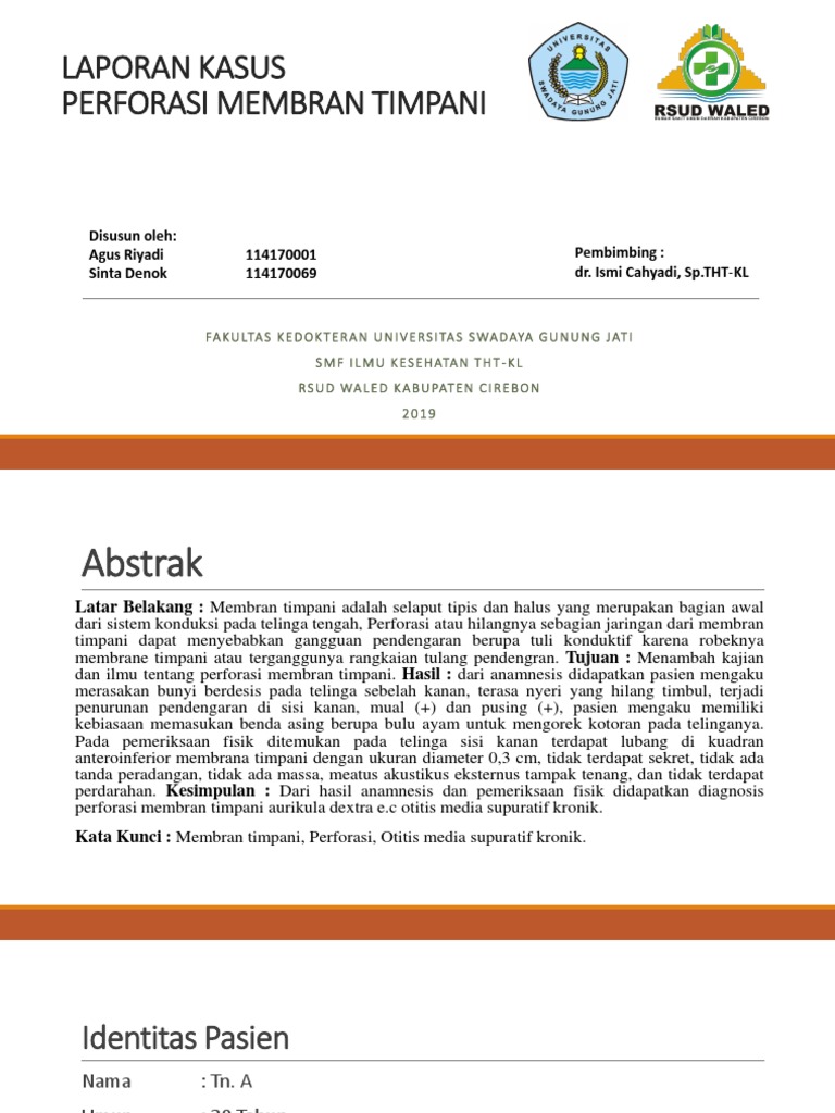 Perforasi Membrana Timpani | PDF