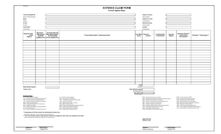 Expense Claim Form Template | PDF | Business