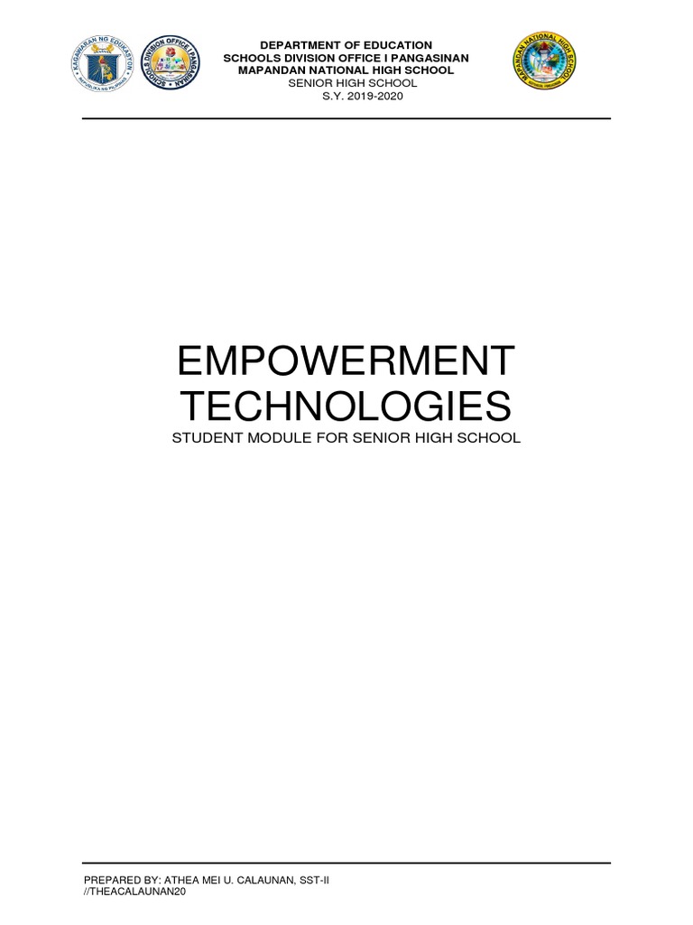 Empowerment Technologies: Student Module For Senior High School | PDF ...