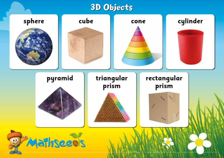 Sphere Cube Cone Cylinder: 3D Objects | PDF
