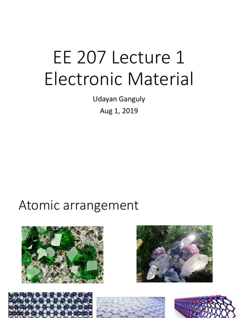 EE207 Lecture 1 | PDF | Crystal | Crystallite