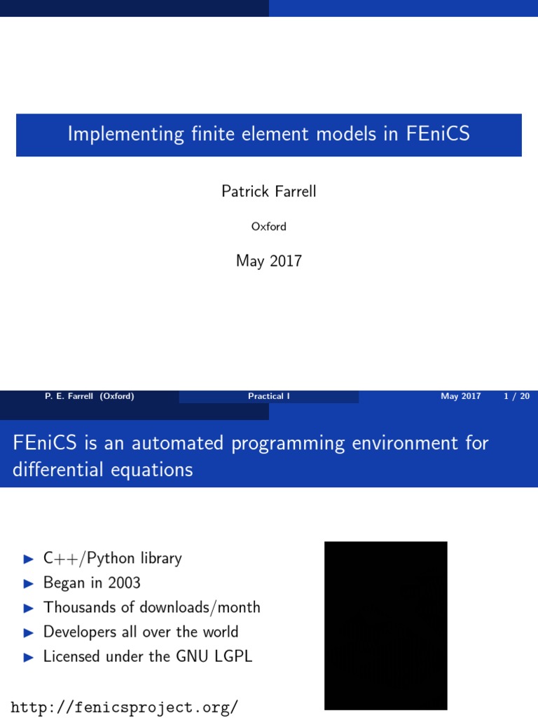 Fenics Tutorial Pdf Partial Differential Equation Mathematical Optimization