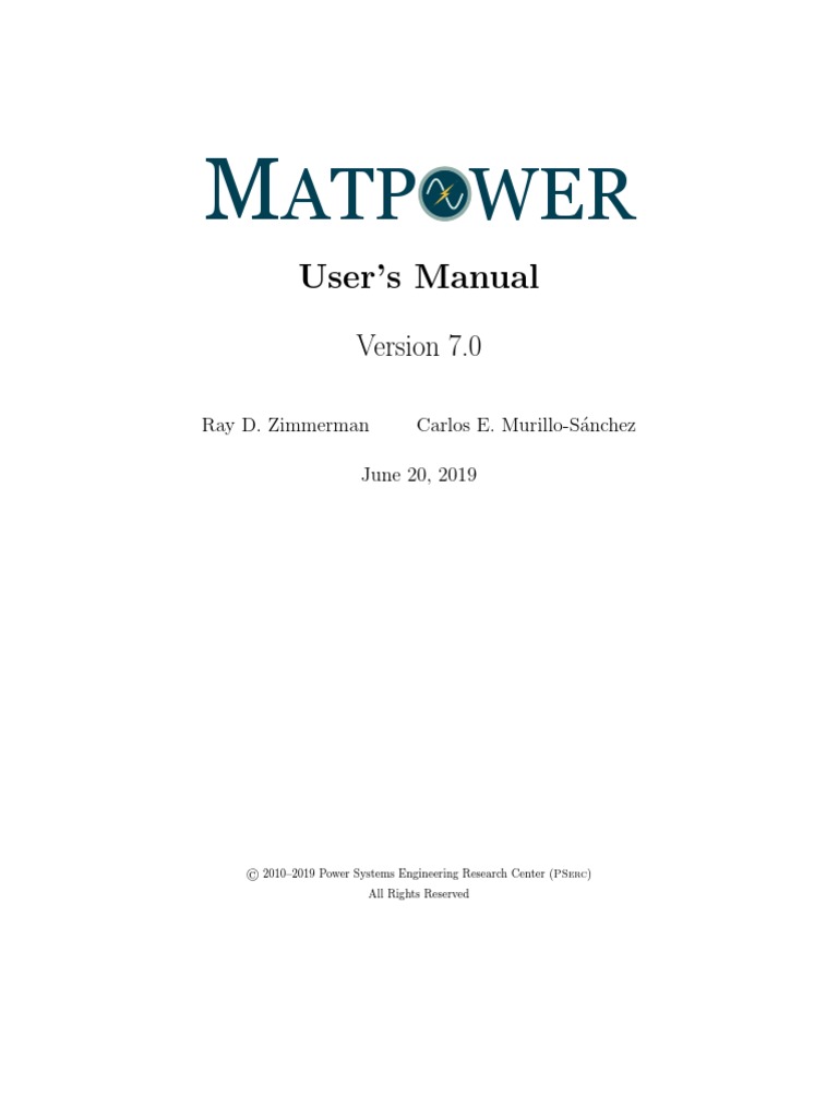 Manual Matpower7 | PDF | Matlab | Software