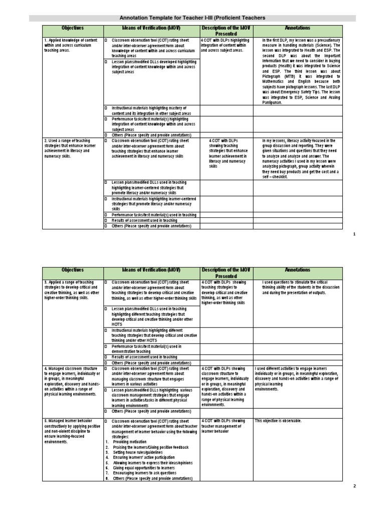 Annotated Lesson Plan Template for Teachers | PDF | Lesson Plan ...