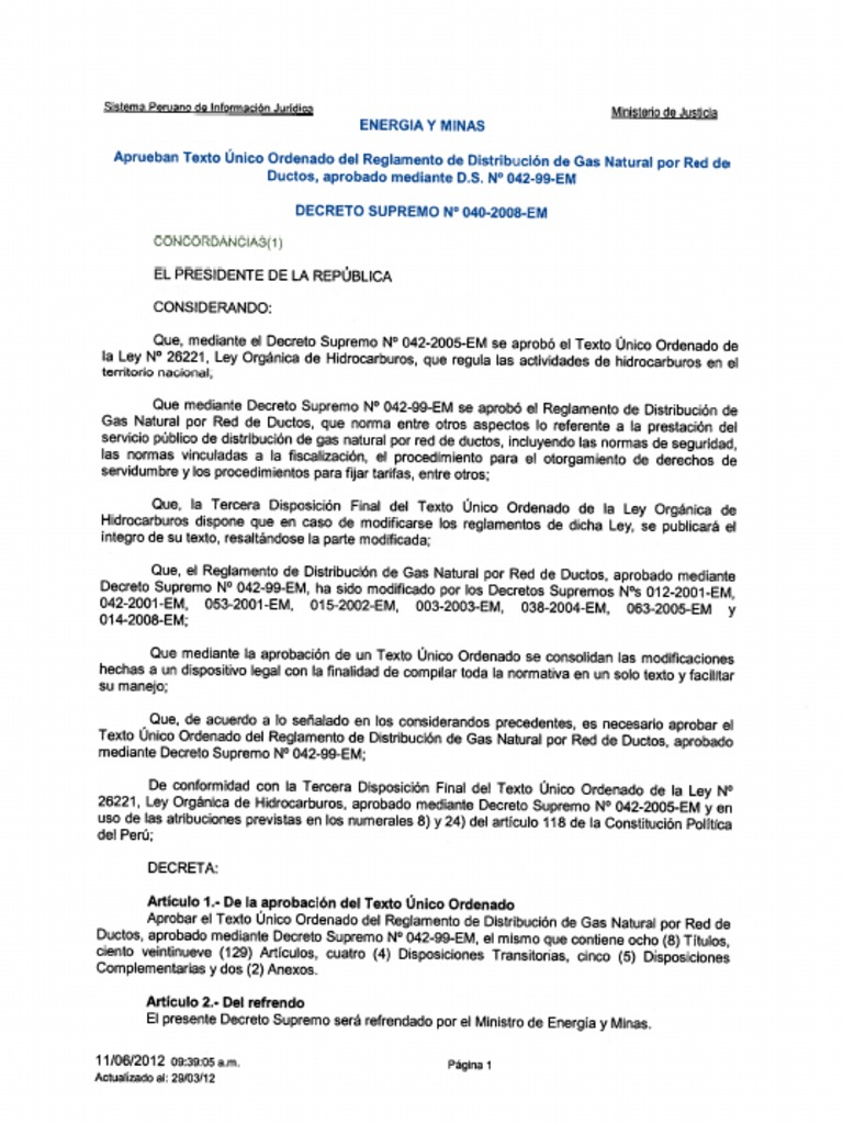 Norma DS 040 PDF | PDF | Perú | Los consumidores