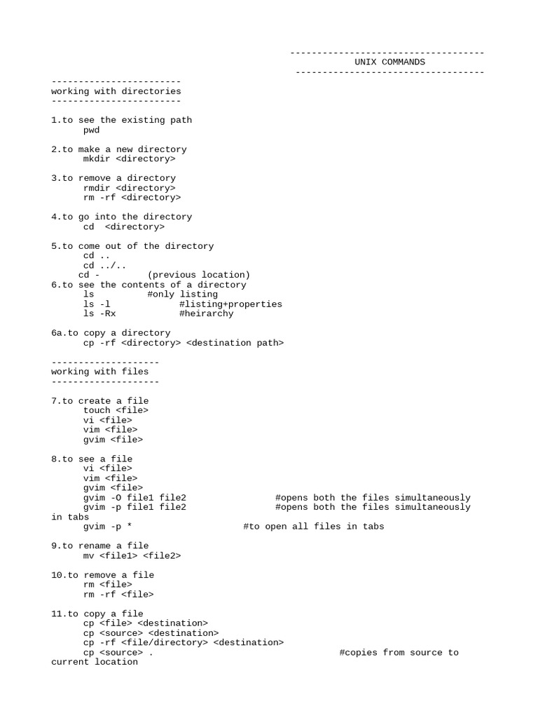 Unix Commands | Download Free PDF | Computer File | Unix Software