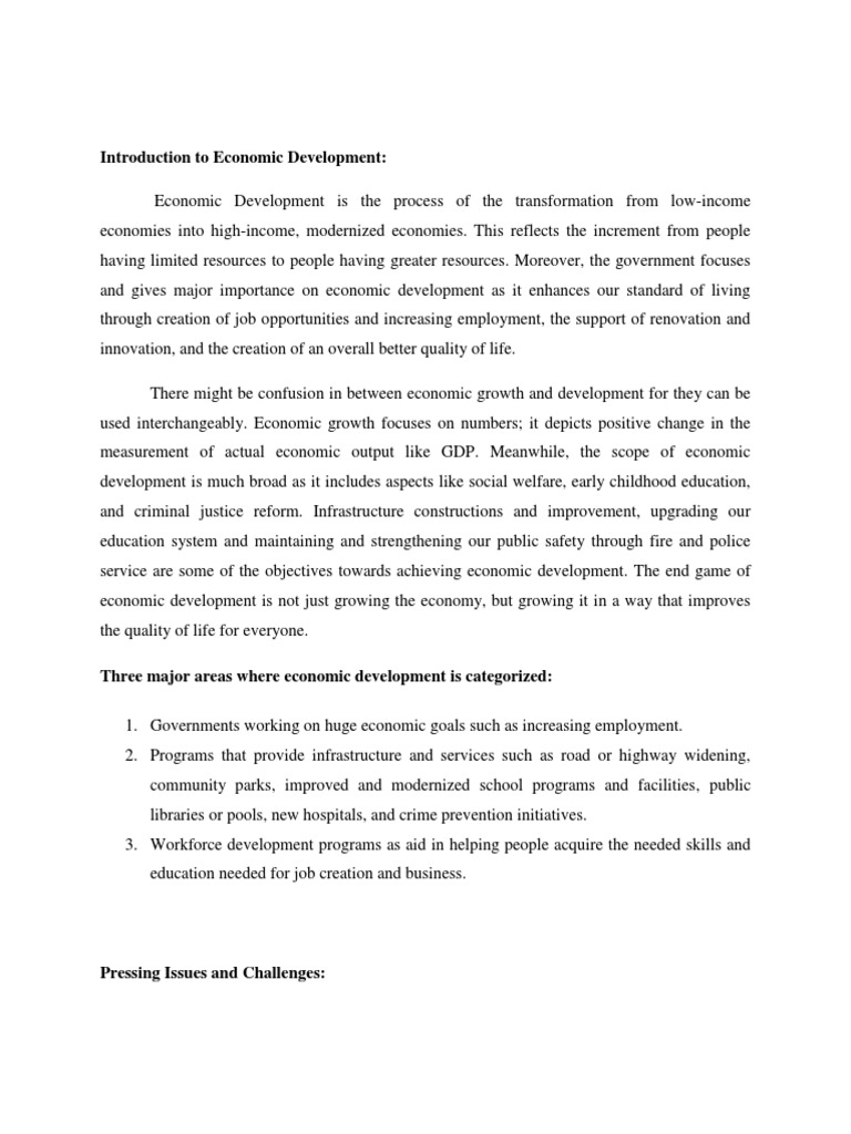 Introduction To Economic Development | Download Free PDF | Millennium ...
