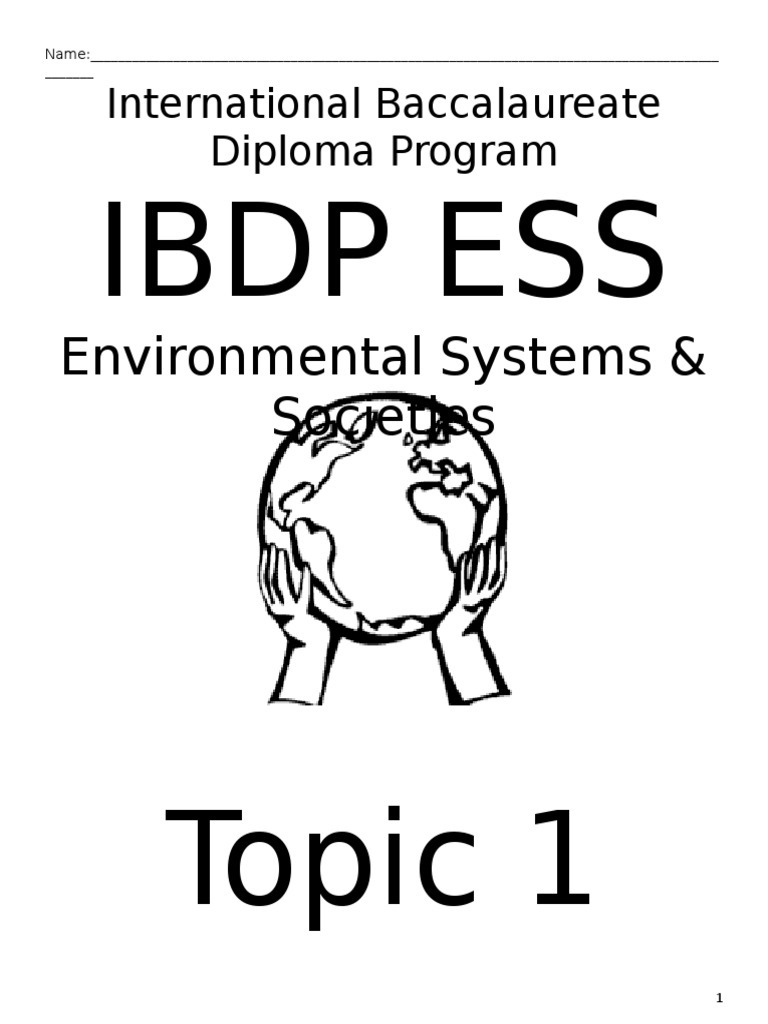 ESS Booklet Topic 1 | PDF | Negative Feedback | Environmental Impact ...
