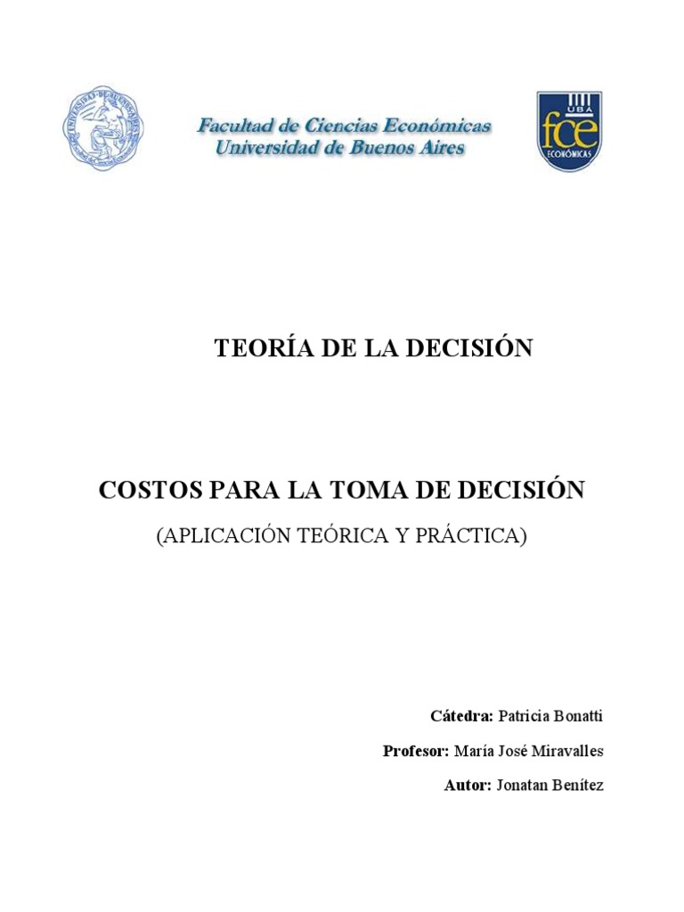 Teoria de La Decision | PDF | Interés | Bancos