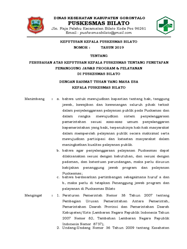 Contoh Format SK Dalam A4 | PDF