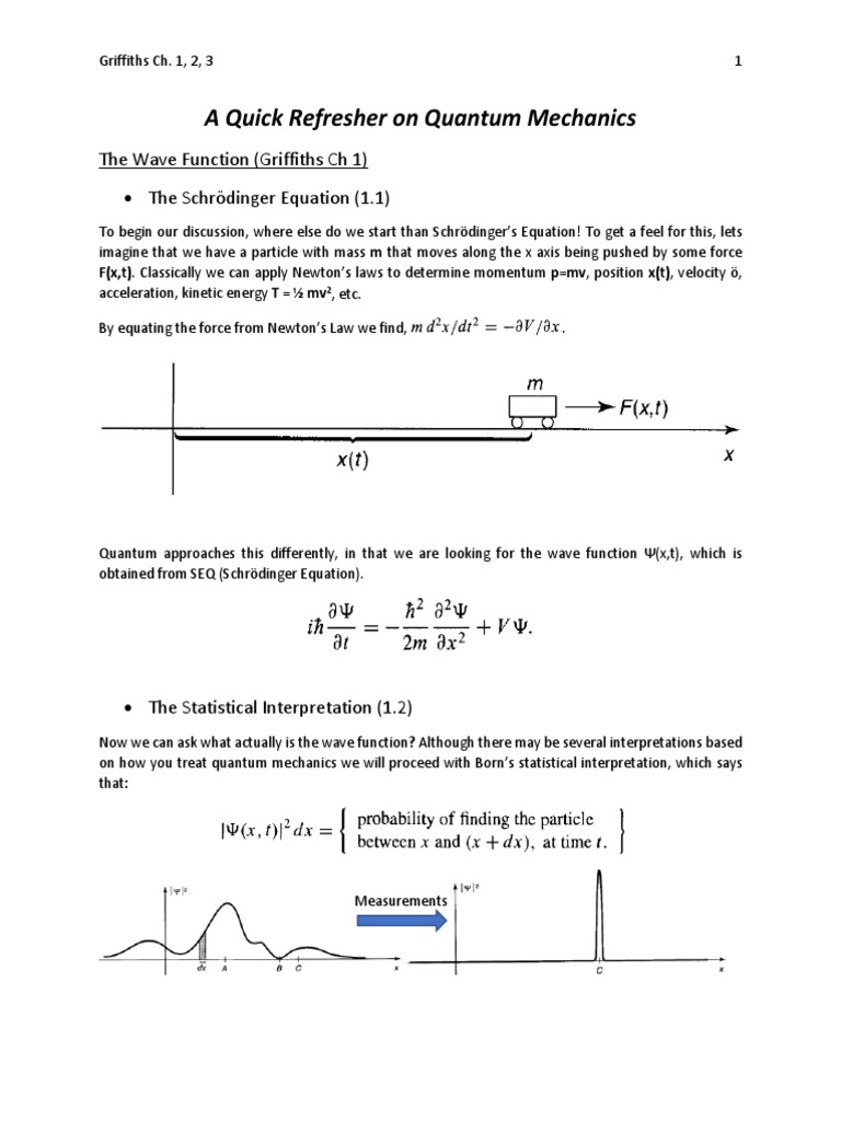 Quantum Mechanics Crash Course Overview | PDF | Wave Function | Vector ...