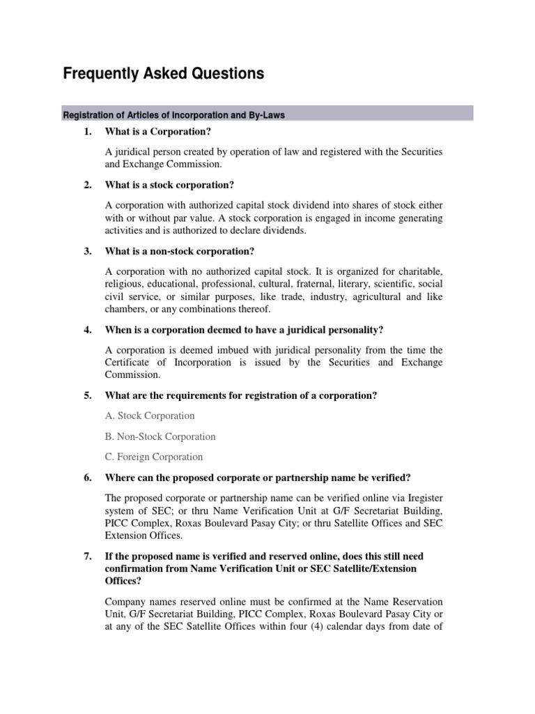 Frequently Asked Questions | PDF | Corporations | Stocks