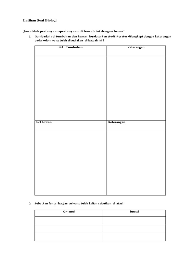 Latihan Soal Biologi Sel | PDF