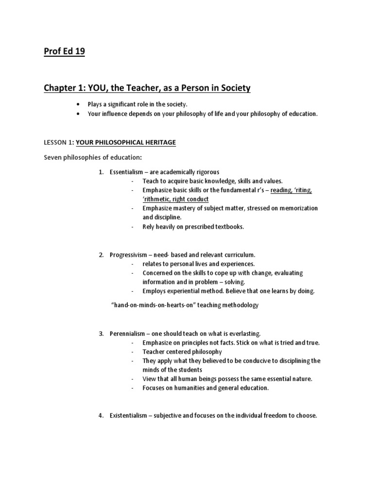 Educational Philosophies Explained | PDF | Philosophy Of Education ...