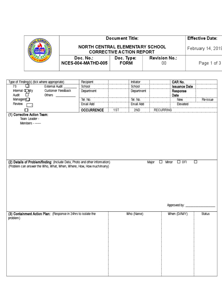 FINAL Corrective Action Report | PDF | Business