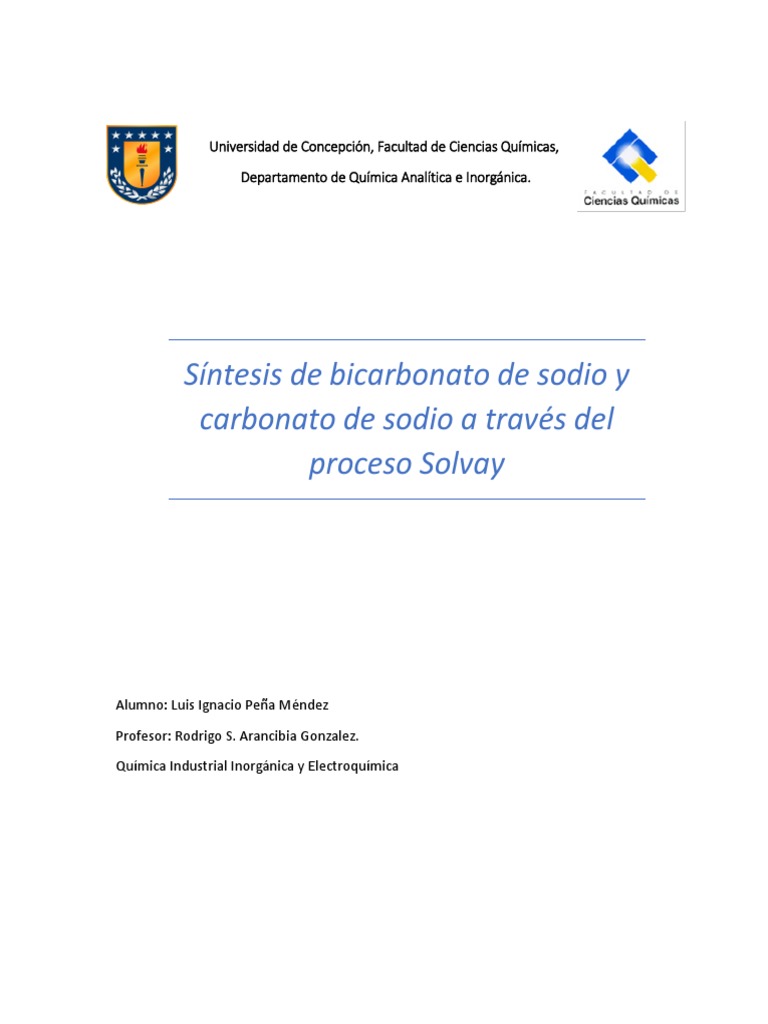 Informe 1 QIIE Proceso Solvay | PDF | Aluminio | Solubilidad